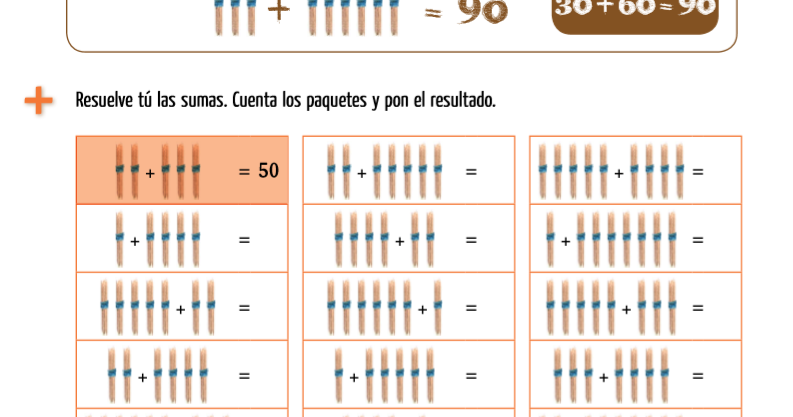 Primeiro Ciclo de primaria: SUMA DE DECENAS COMPLETAS