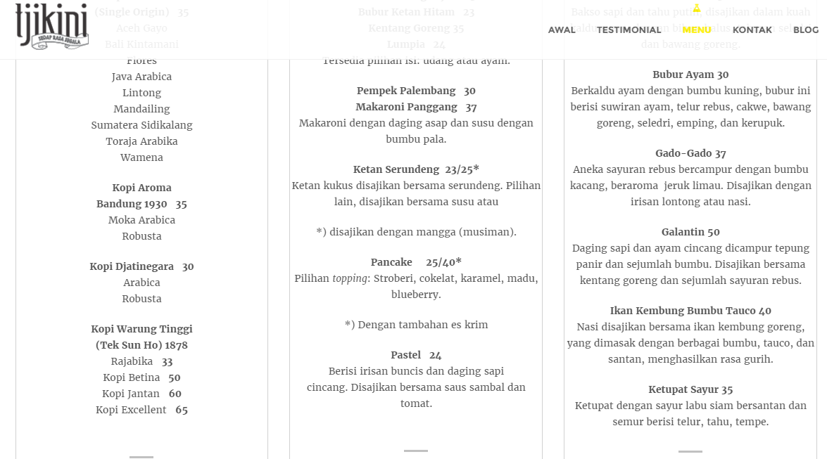 ANDIYANI ACHMAD: Kafe Kedai Tjikini: Kuliner Rasa Batavia Era Kolonial ...