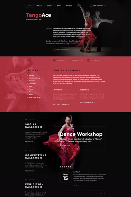 Best TangoAce - Dance Studio Website Template - New Top Template