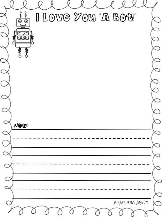 Valentine's Day Robot Craft - Apples & ABC's