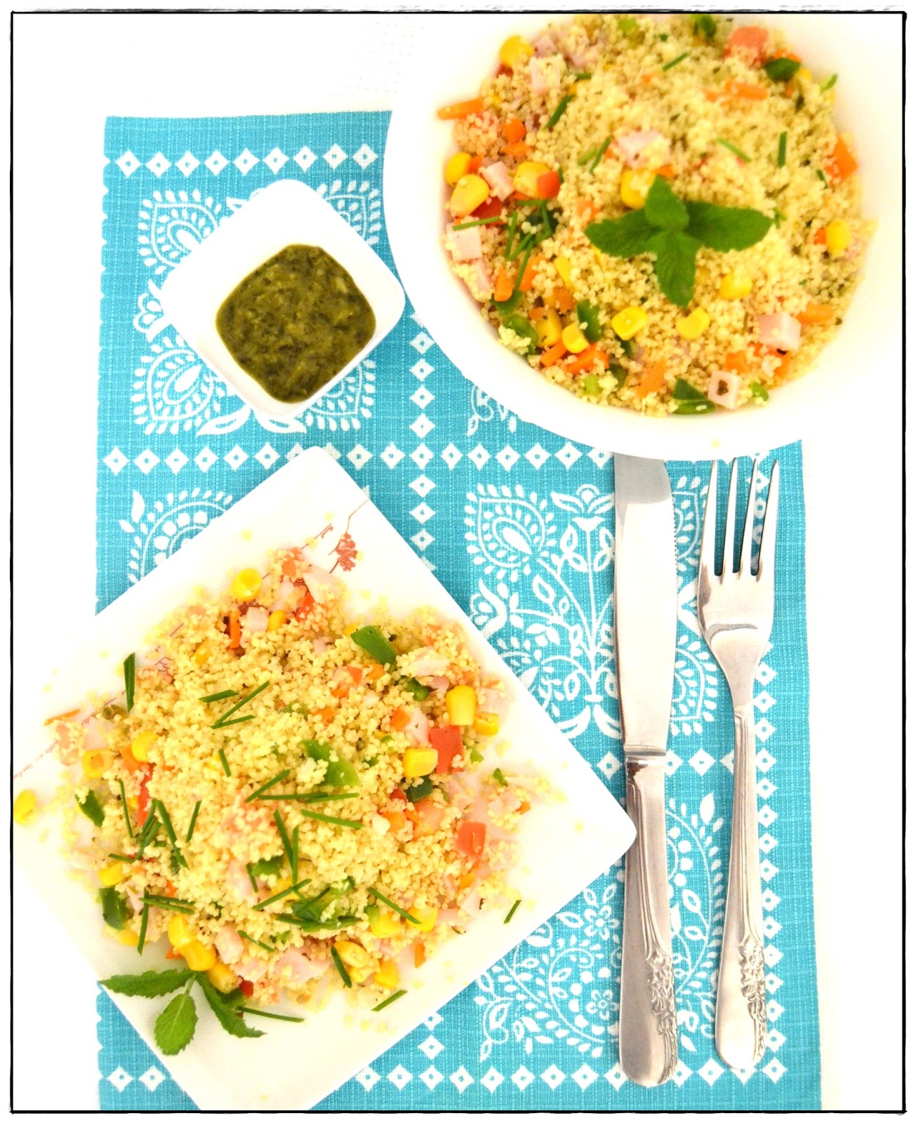 Sweet Gula: Couscous com Peito de Peru e Chutney Verde