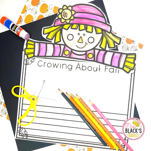 Scarecrow and Crow Name and Writing Crafts for Bulletin Boards | Mrs ...