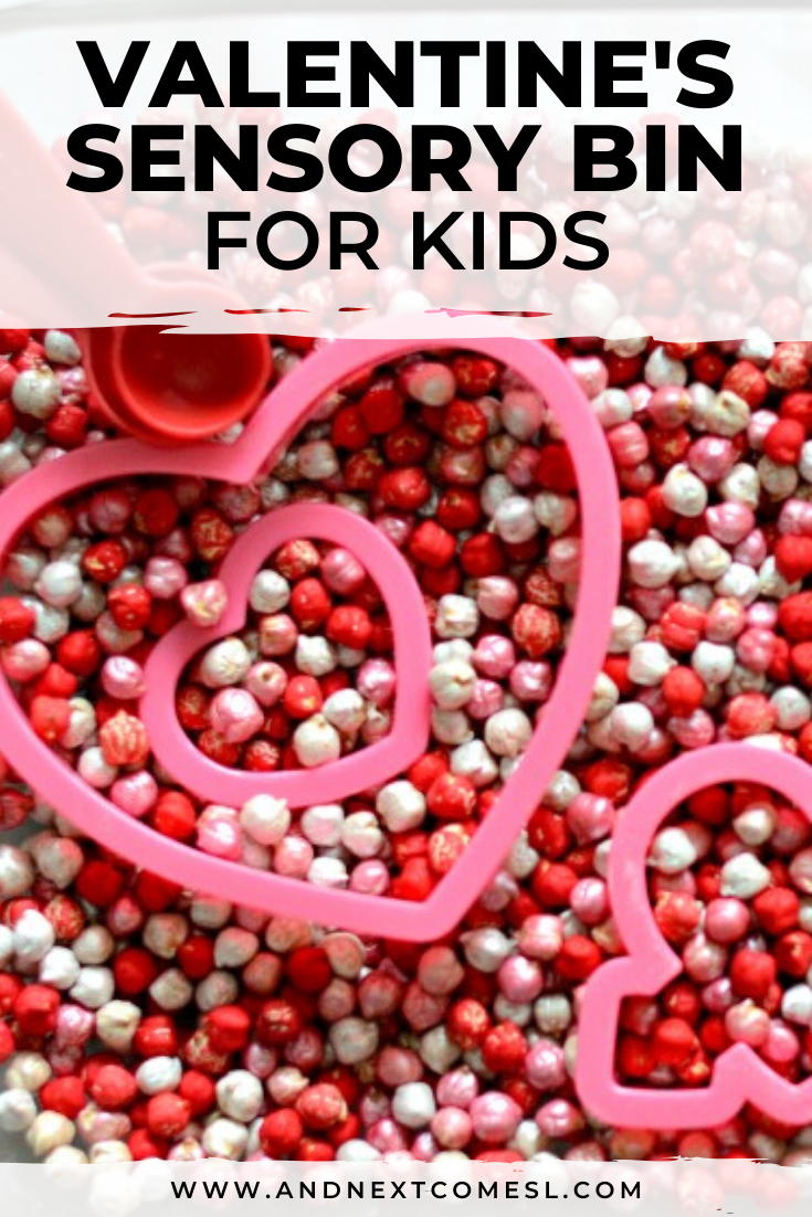 Valentine's Sensory Bin with Dyed Chickpeas | And Next Comes L ...