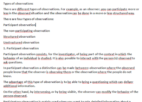 types of observation in research