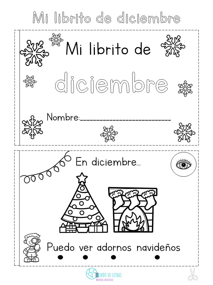 Mundo de letras. Material educativo: Mi librito de diciembre