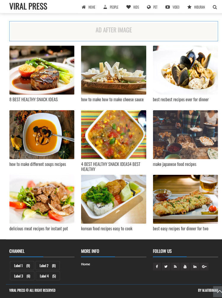 ViralPress Blogger Template info