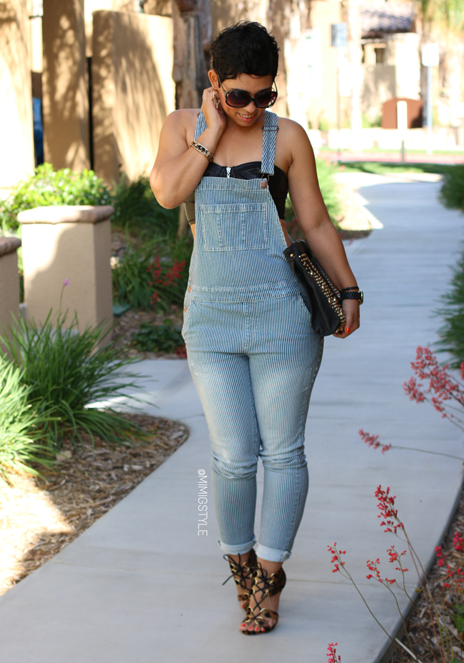Steve Madden Heels! Forever 21 Leather Top & Striped Overalls |Fashion ...