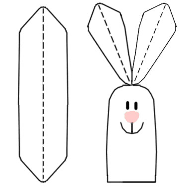 Twins' Knitting Pattern MiniShop: Hare Finger Puppets - free knitting ...