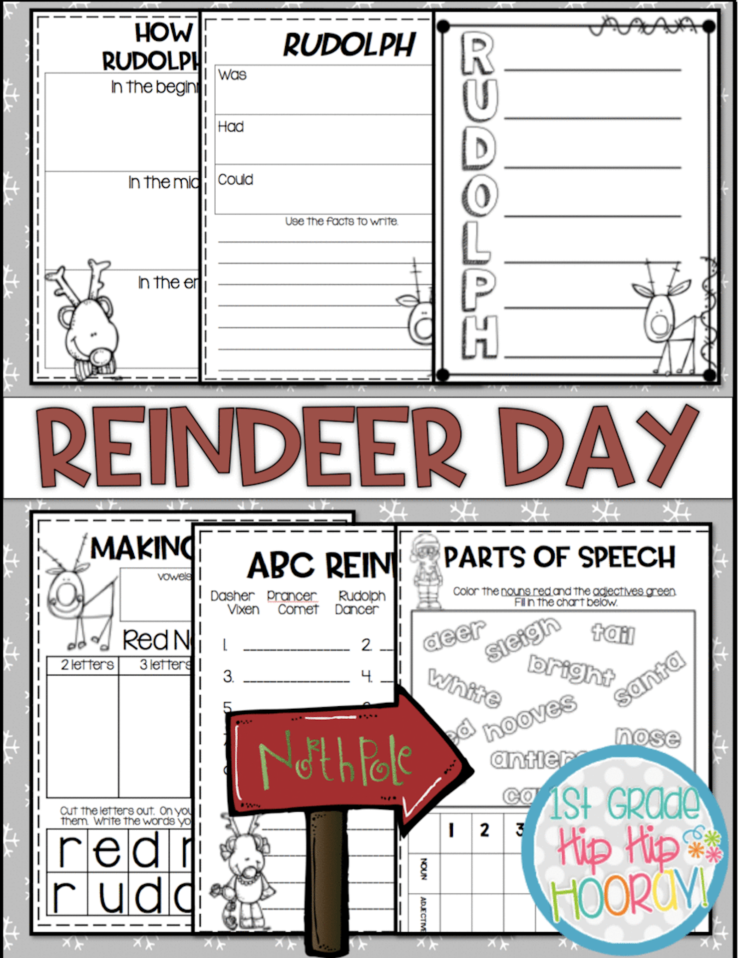 1st Grade Hip Hip Hooray!: Reindeer Fun...Interactive Google Slides ...