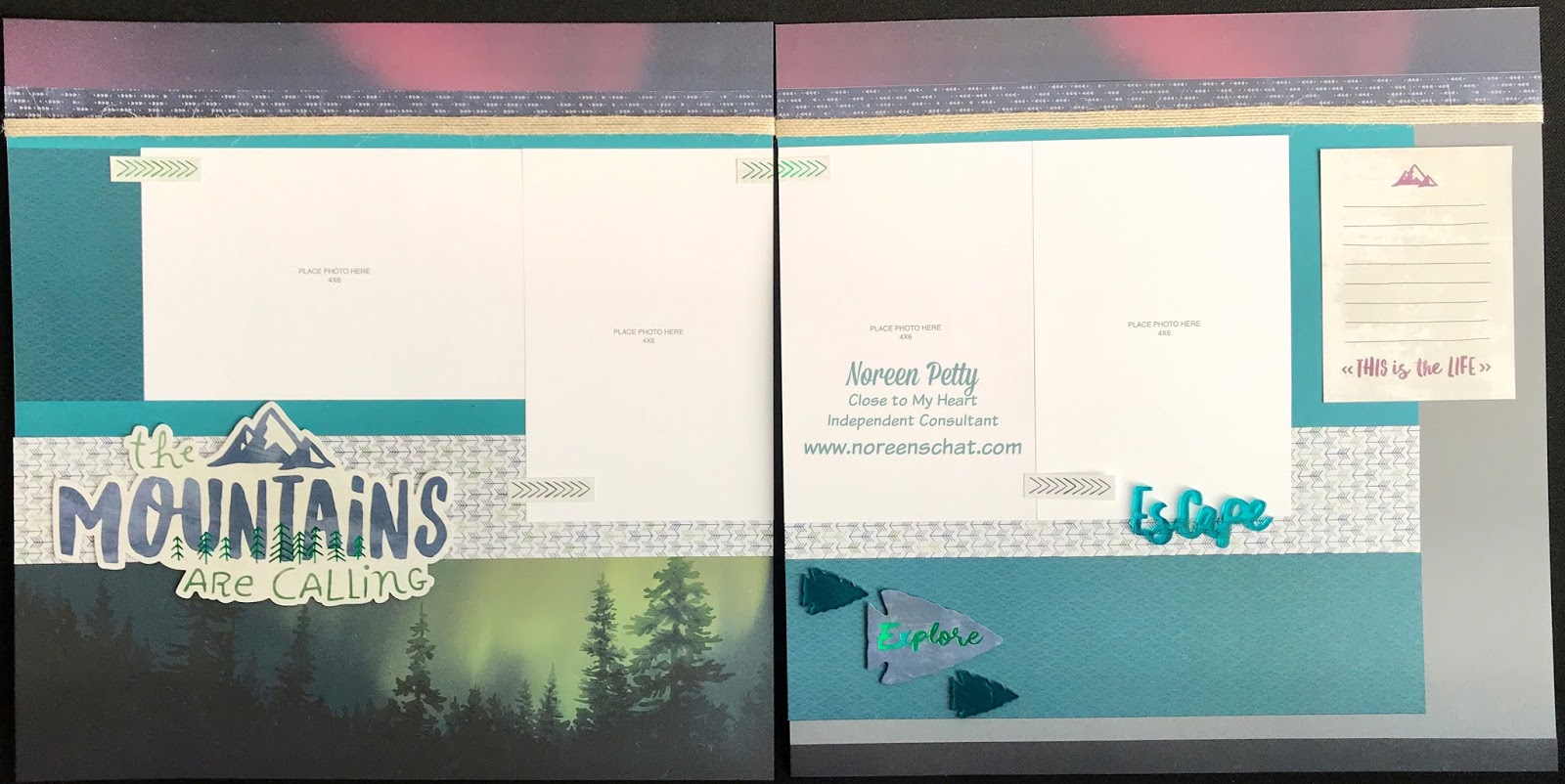 Noreen's Scrap N Chat: CTMH Aurora Explore Mountains Scrapbook Layout