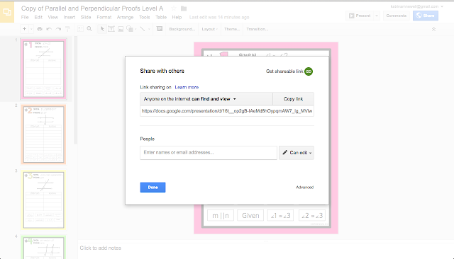 Google Parallel and Perpendicular Lines Proofs Activity | Mrs. Newell's ...