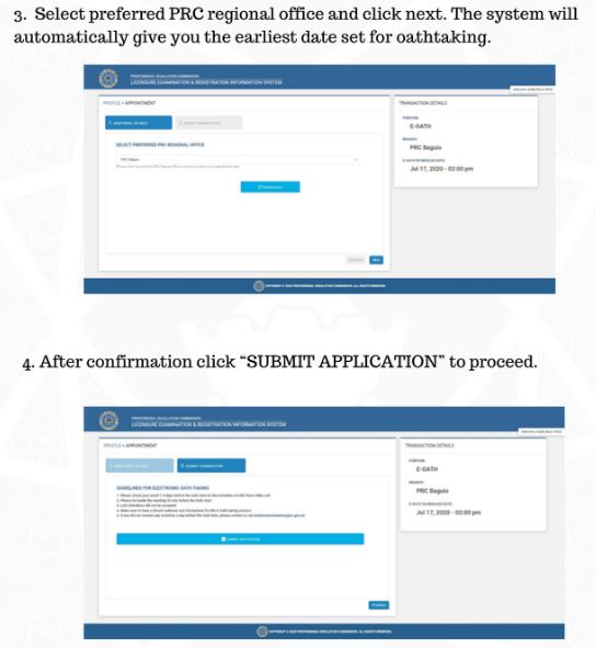 Step-by-step guide: PRC online oathtaking (e-oath) application system
