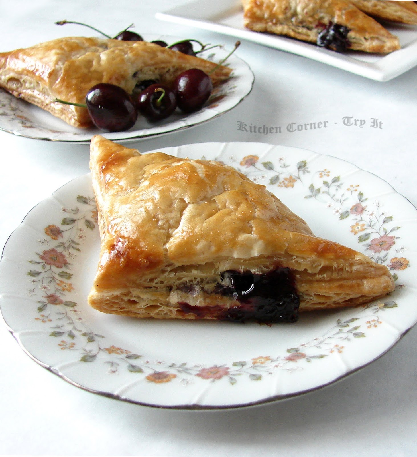Cherry Turnovers- Easy Puff Pastry Recipe