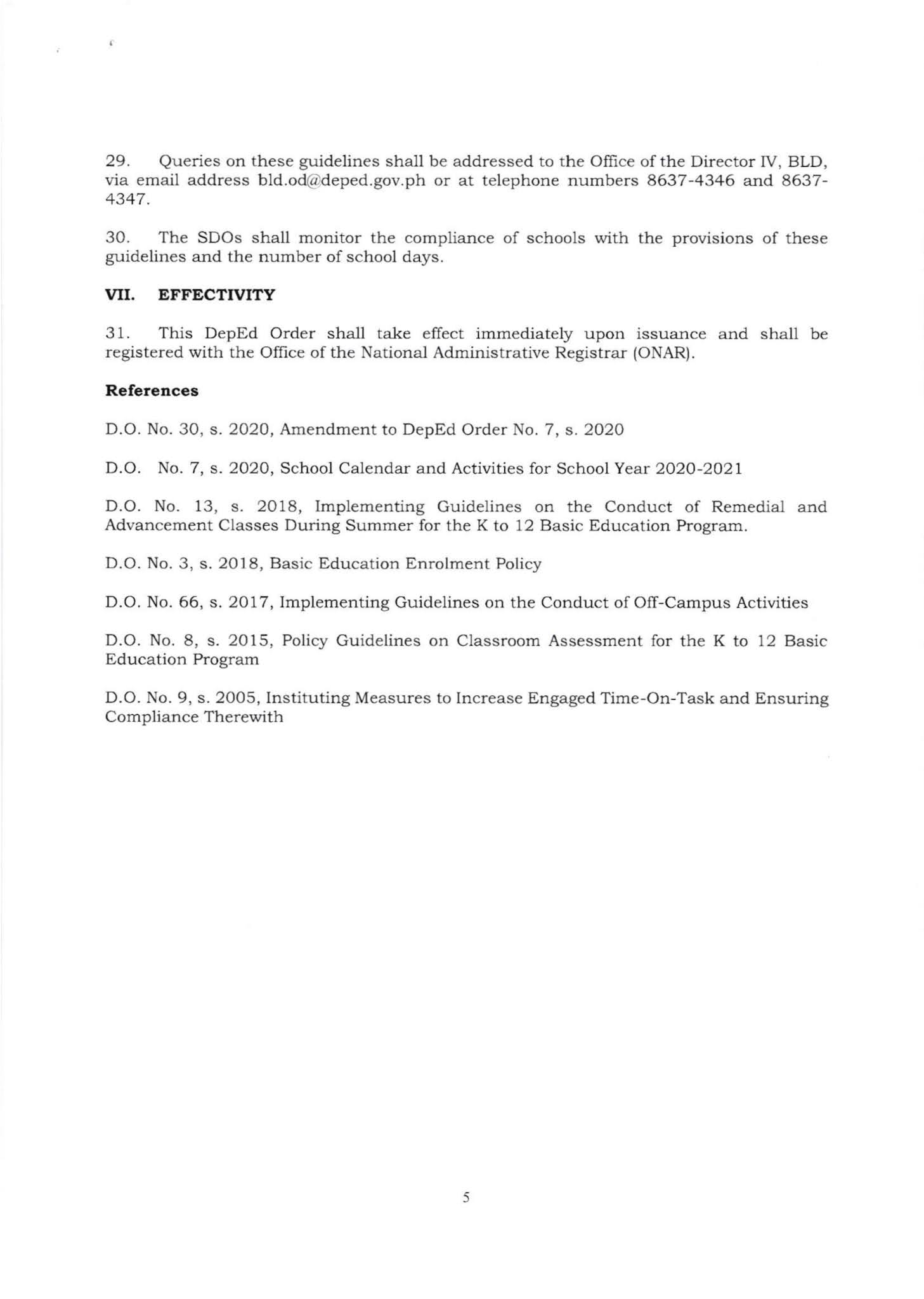 DepEd Order No. 029, s. 2021: SCHOOL CALENDAR AND ACTIVITIES FOR SCHOOL ...