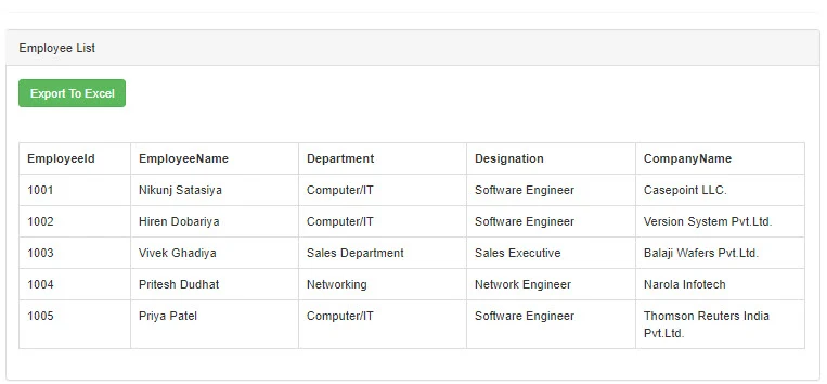 Export Gridview in Excel using JQuery in ASP.NET Web Forms | Codingvila