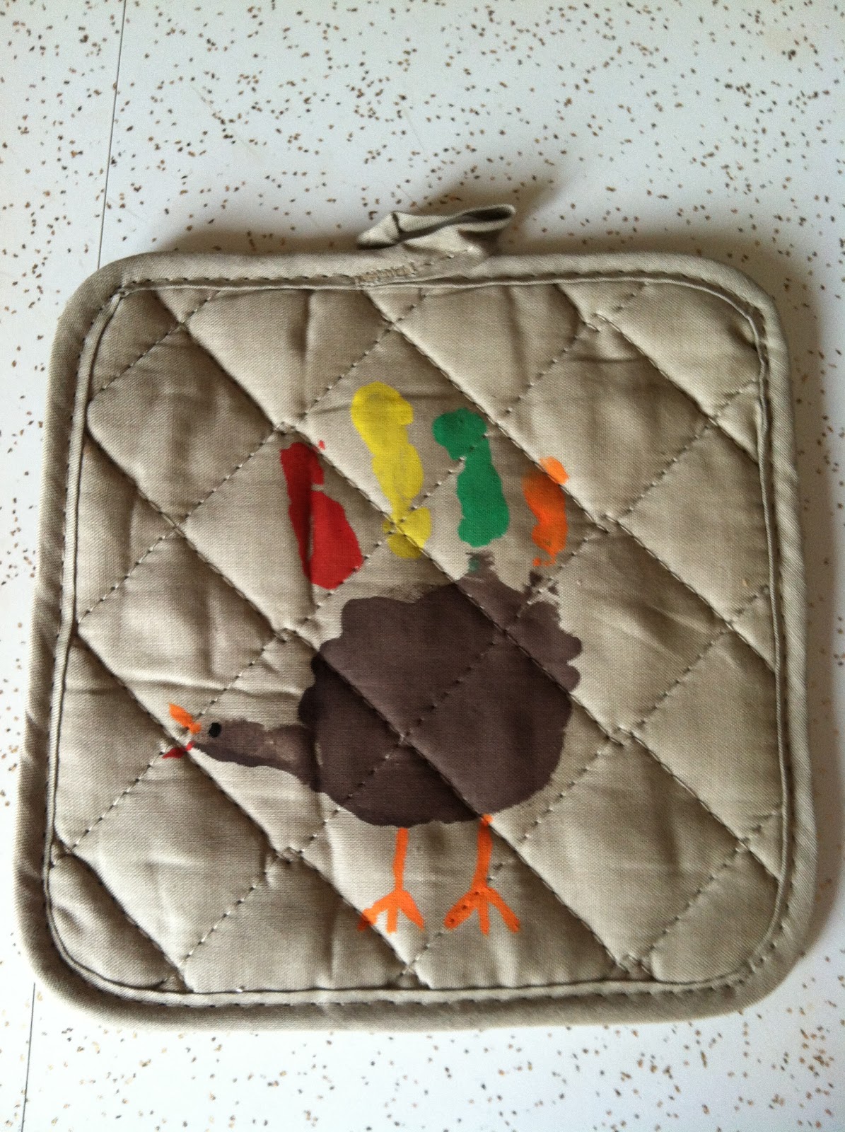 Oh Sugar Beans...: Turkey Handprint Pot Holders!