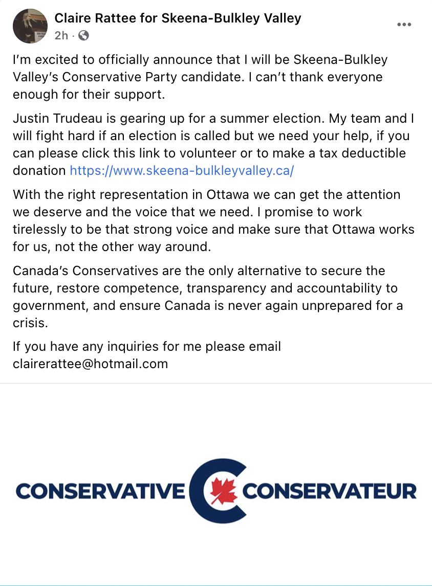 D'Arcy McGee: Claire Rattée to return as Conservative candidate should ...