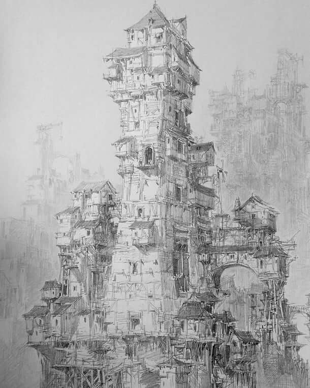 Drawings Of Fantasy Cities