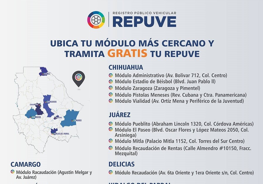 Chihuahua Modulos para Tramitar Chip Gratis | Repuve Consulta Cotiza ...