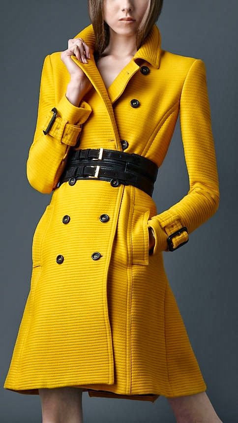 Yellow Long Belt Coat