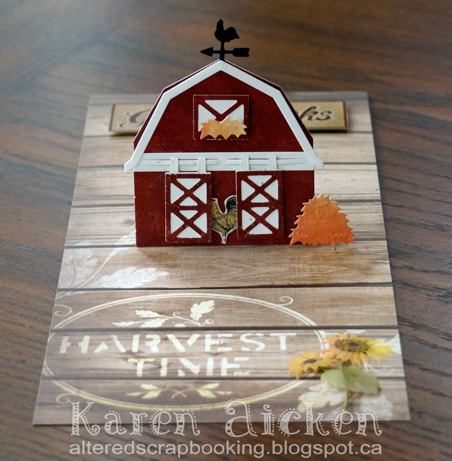 Altered Scrapbooking: C4C309 Barn Pop Stand Happy Harvest