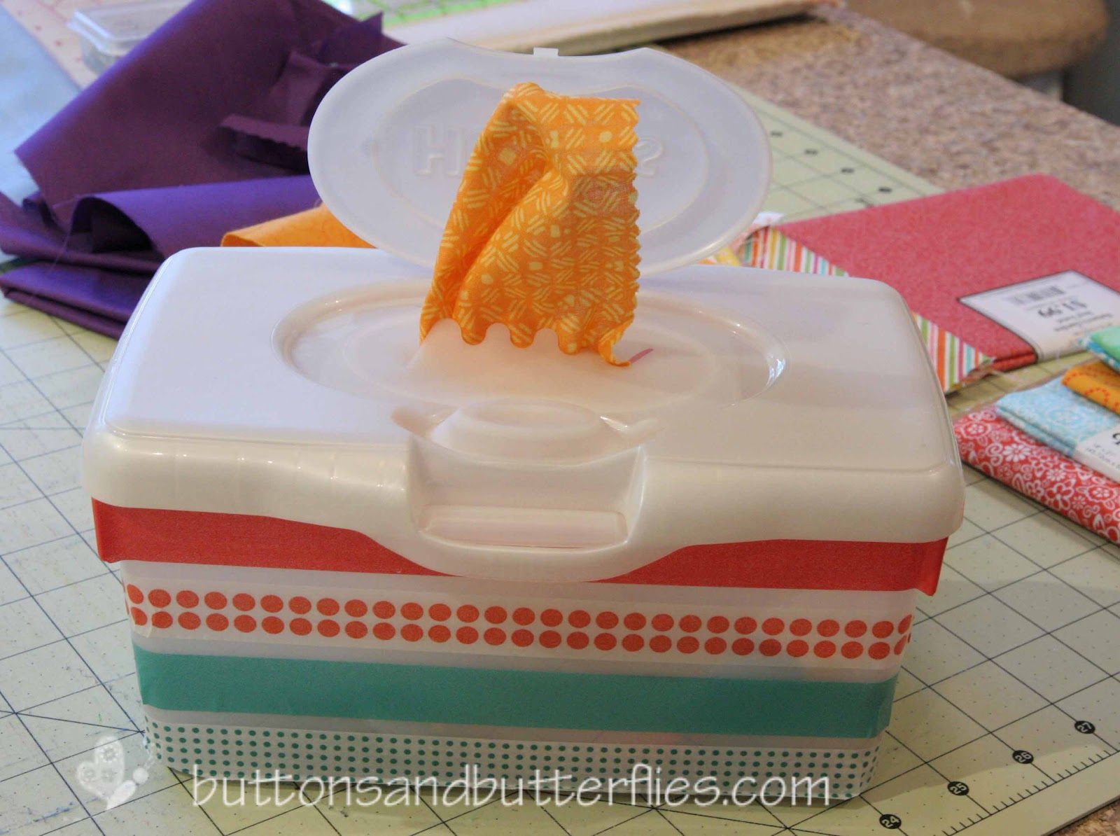 Buttons and Butterflies: Sunday Project: Baby Wipes Toy