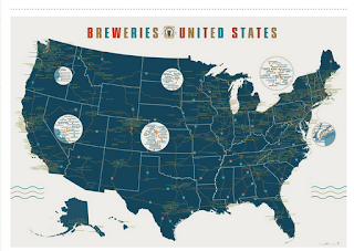 Secondary Sound: Breweries of the United States Map
