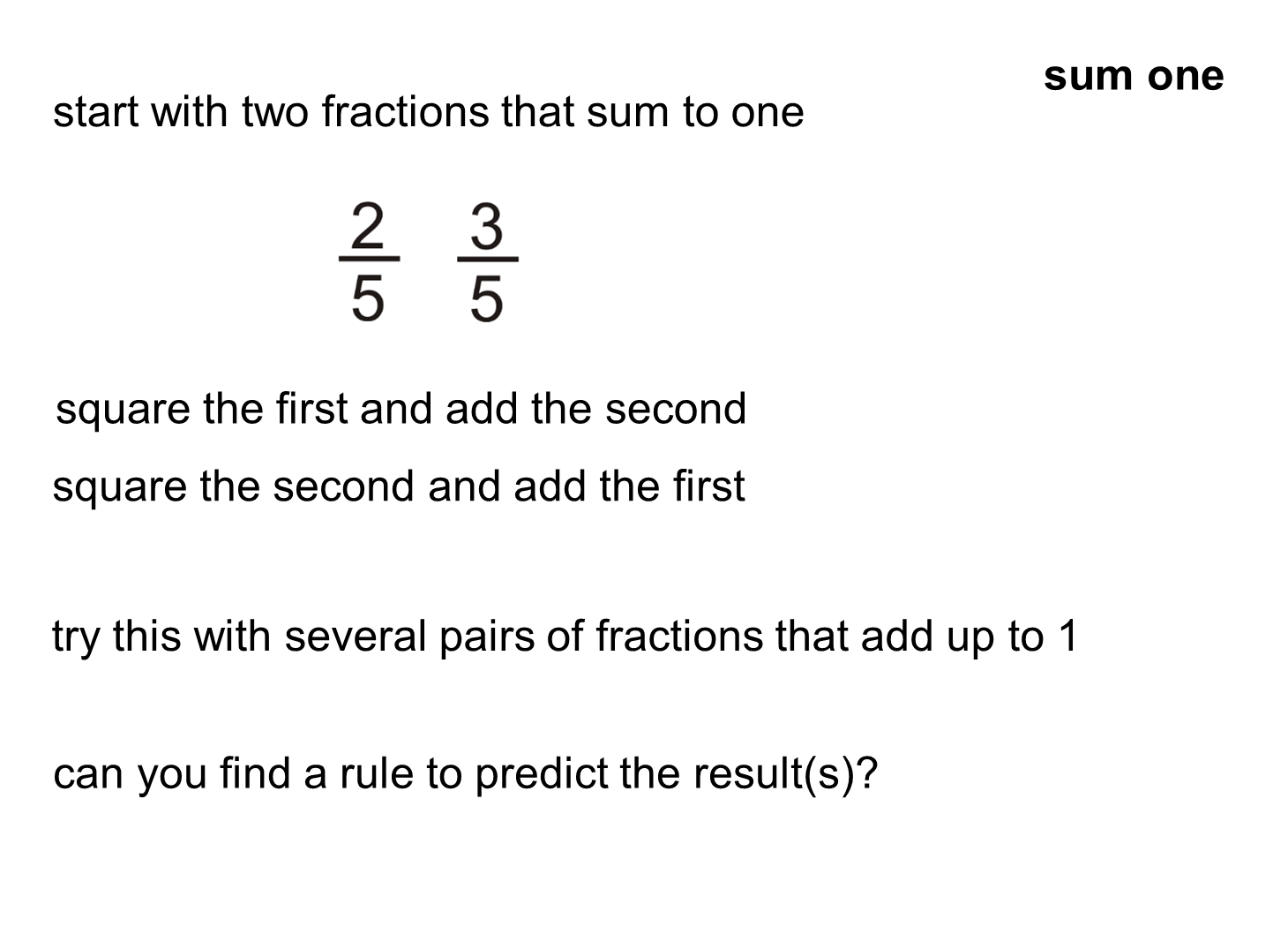 MEDIAN Don Steward mathematics teaching: sum one