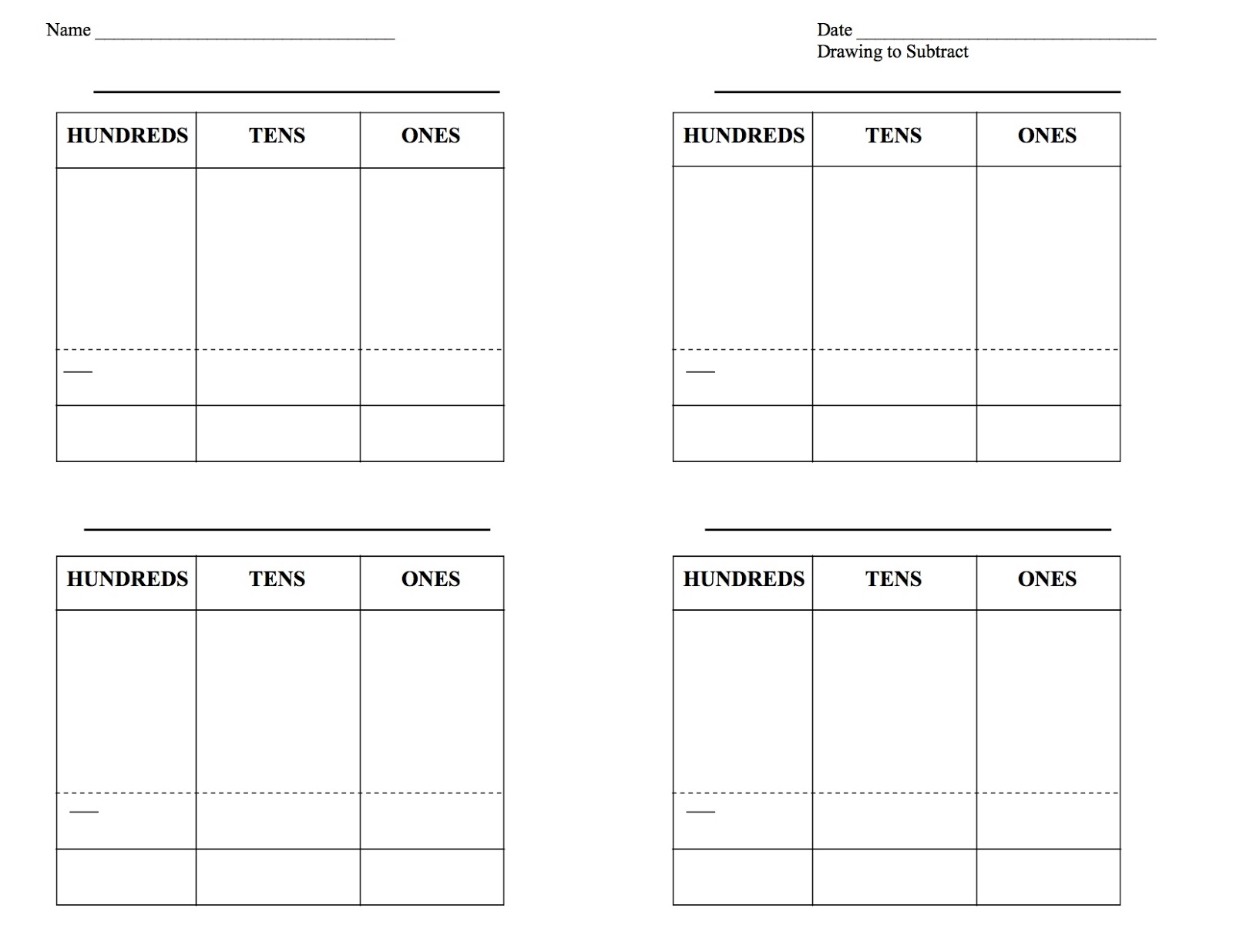 Sum Third Grade Math: Draw to Subtract