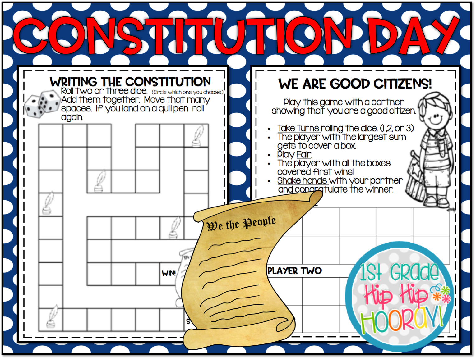 1st Grade Hip Hip Hooray!: Constitution Day and Citizenship Activities ...