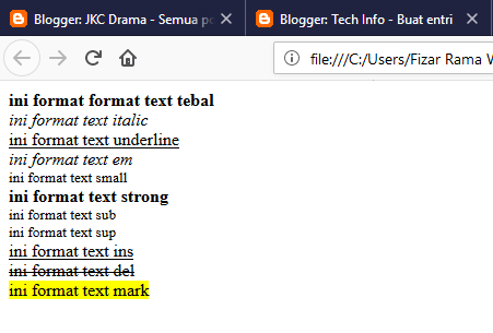 Belajar HTML : Macam-macam Format Text yang Ada di HTML - Tech Info