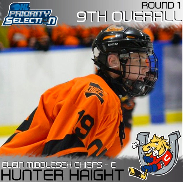 The Barrie Colts Draft Hunter Haight 9th Overall. #2020OHLDraft