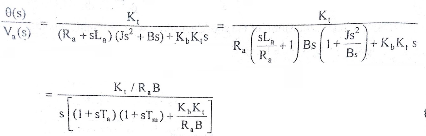 Transfer Function of Armature Controlled DC Motor