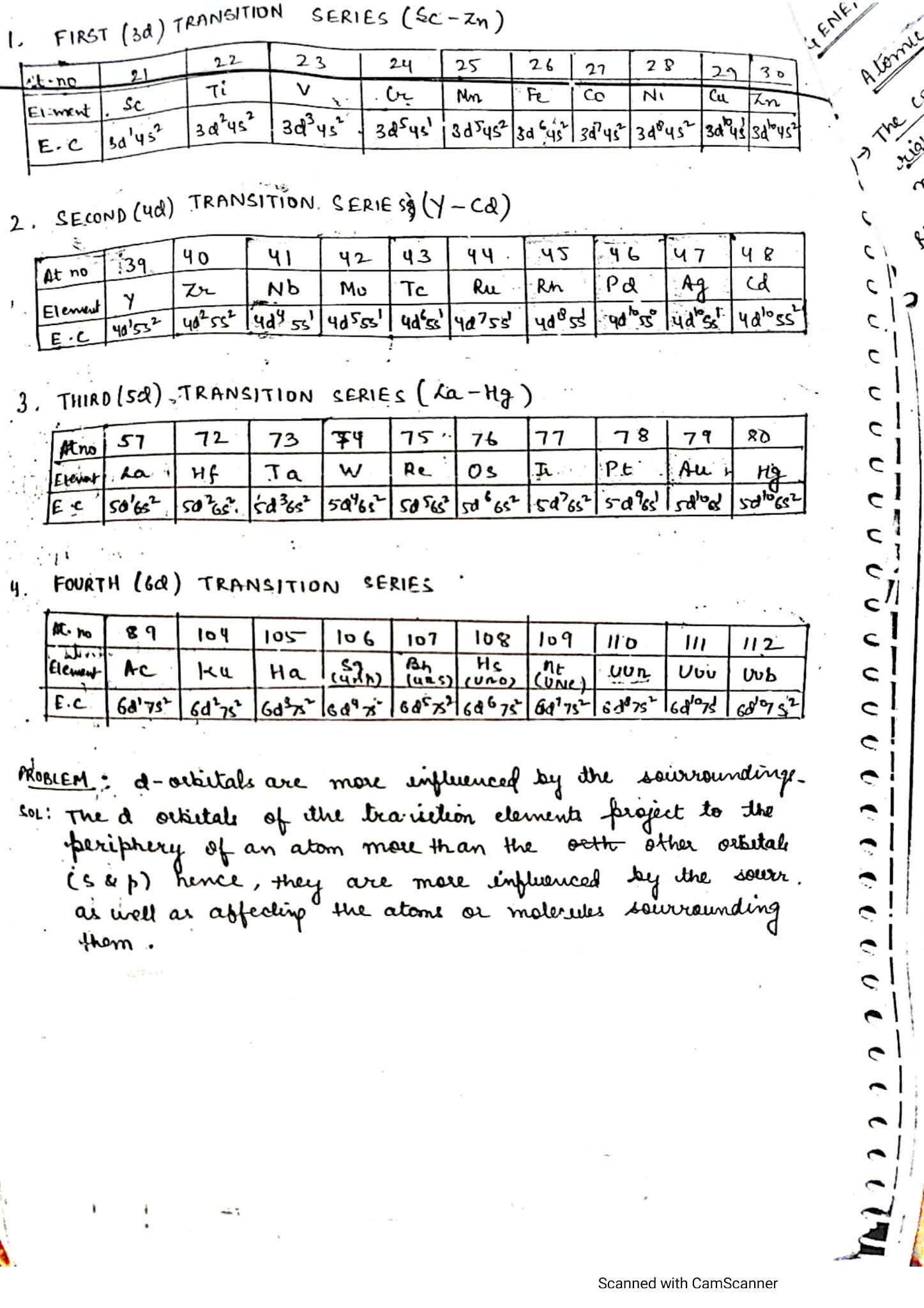 Ch 8- D and F Block Elements class 12 Handwritten notes pdf downloads