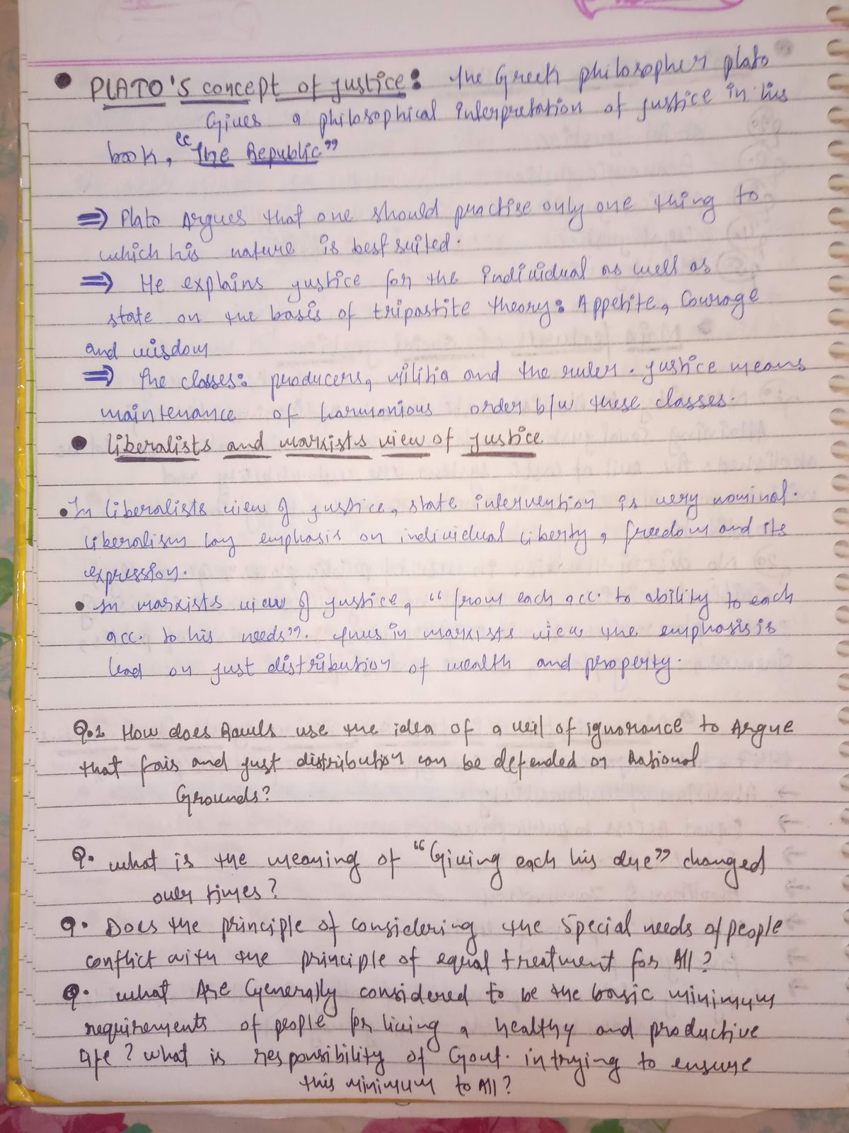 Handwritten Notes of SOCIAL JUSTICE - Political Science - Class 11th ...