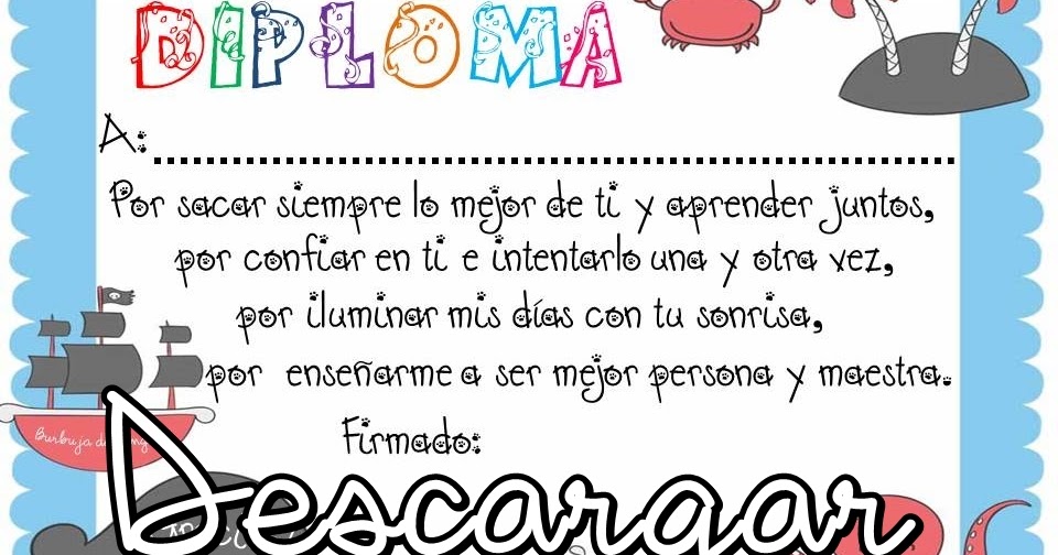 Burbuja de Lenguaje: Diplomas para final de curso