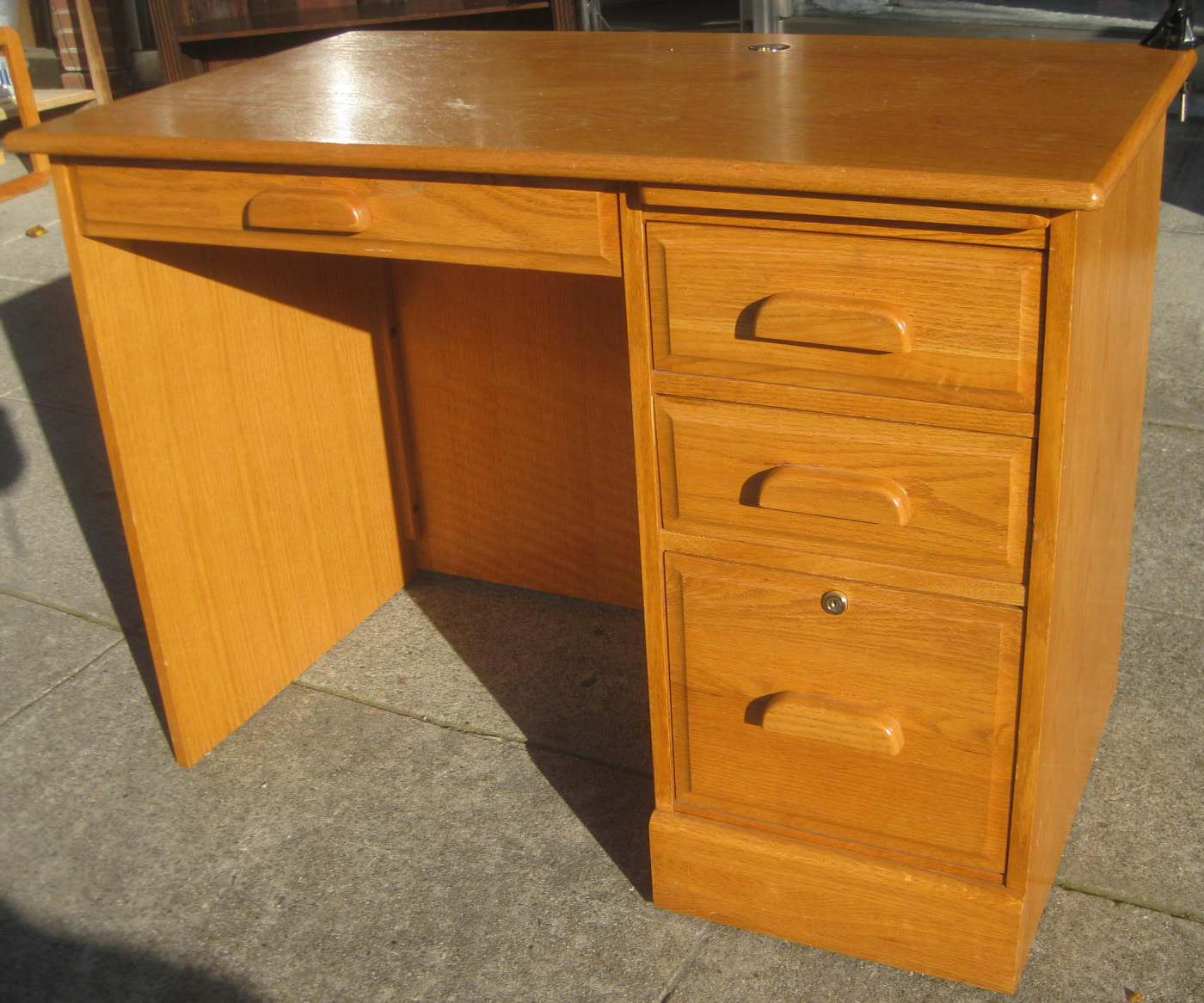 UHURU FURNITURE & COLLECTIBLES: SOLD - Oak Student Desk - $80