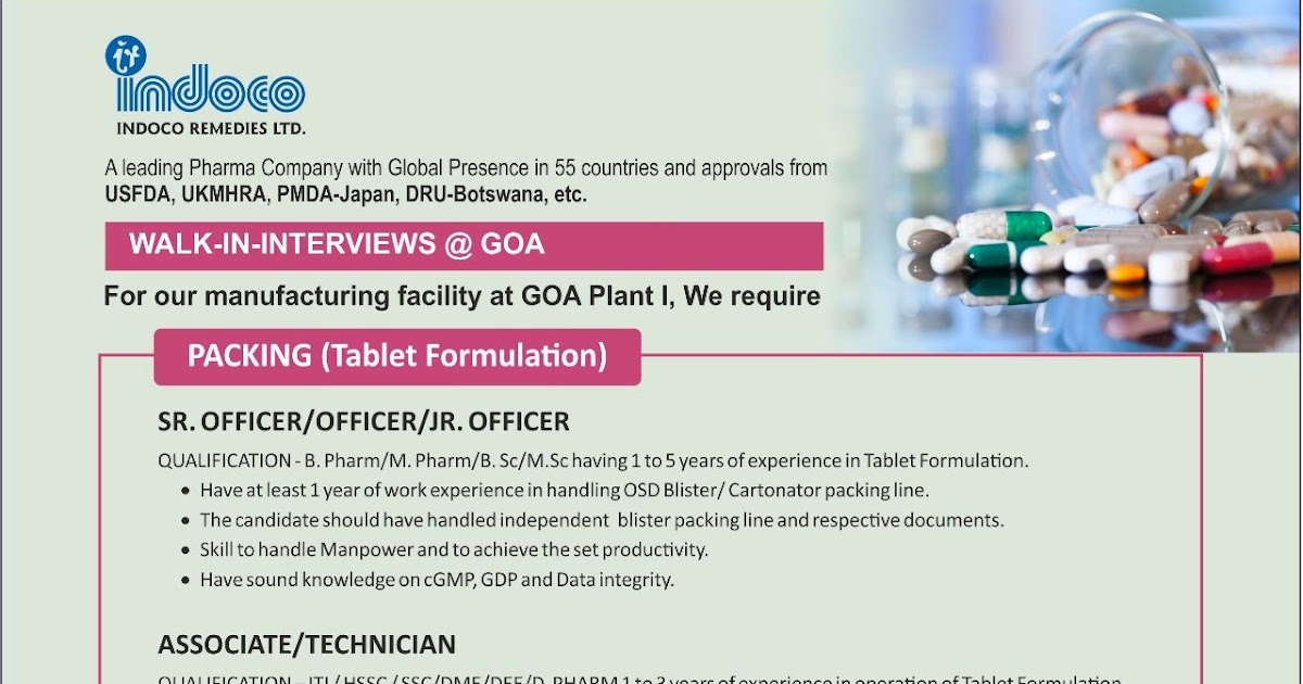 INDOCO REMEDIES | Walk-In Interview for Quality Assurance, Packing ...
