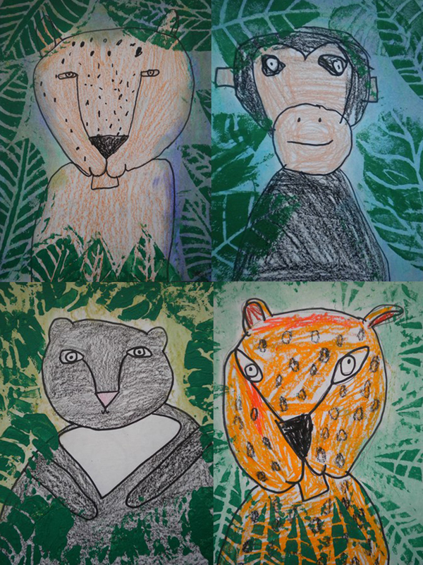 the colorful art room: Rain Forest Animals