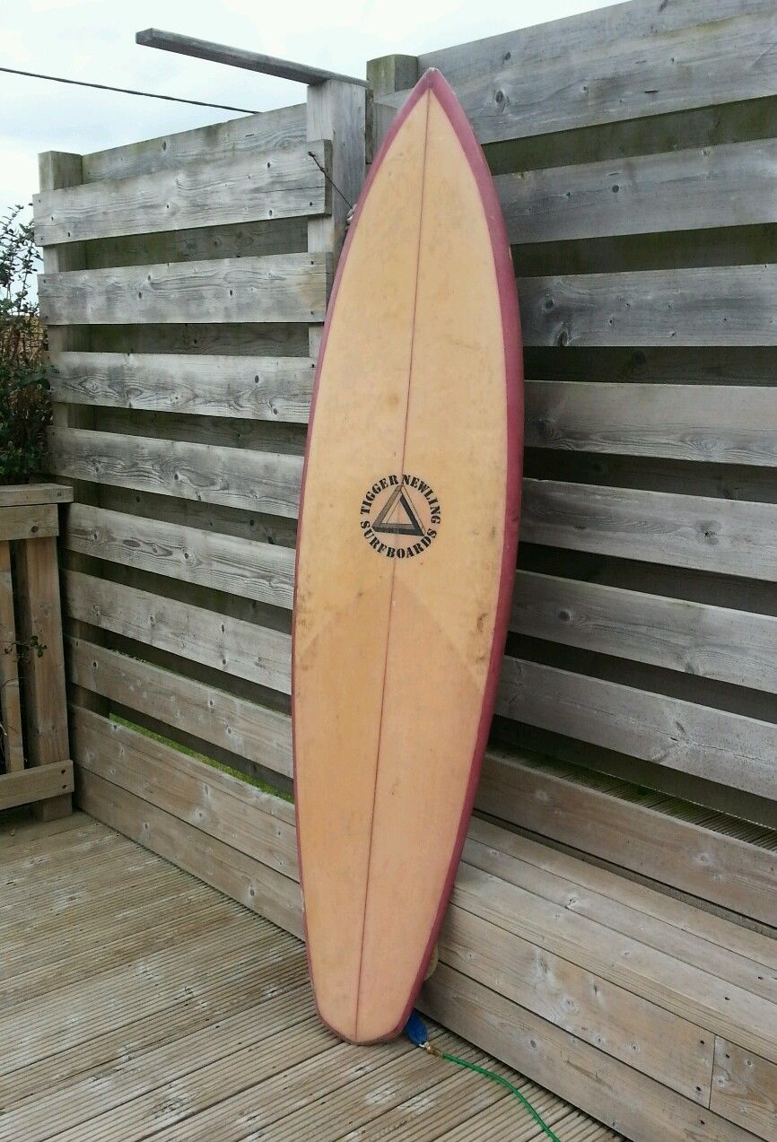 vintage surfboard collector UK: Tigger Newling bonzer