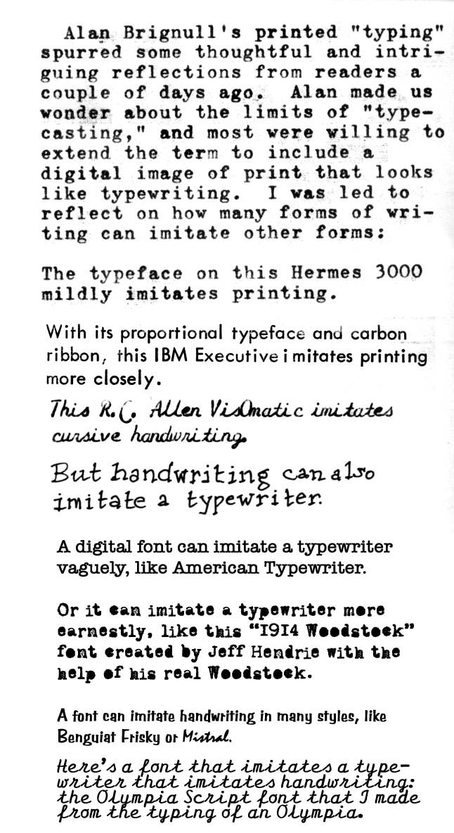 Tributes and trickery/ /THE TYPEWRITER REVOLUTION