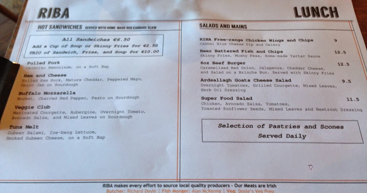 Babaduck: Review : Lunch at RIBA Stillorgan, Co. Dublin