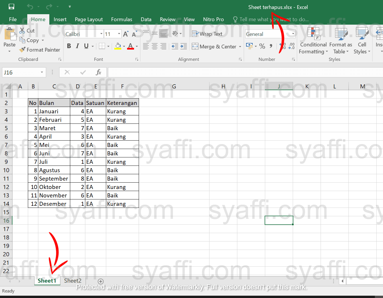 Mengembalikan Sheet EXCEL yang Terhapus Mengembalikan Sheet EXCEL yang Terhapus
