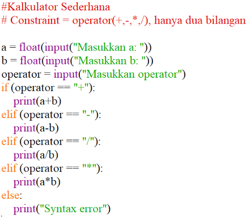 Belajar Python: Belajar Python - Kalkulator Sederhana