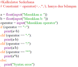 Belajar Python: Belajar Python - Kalkulator Sederhana
