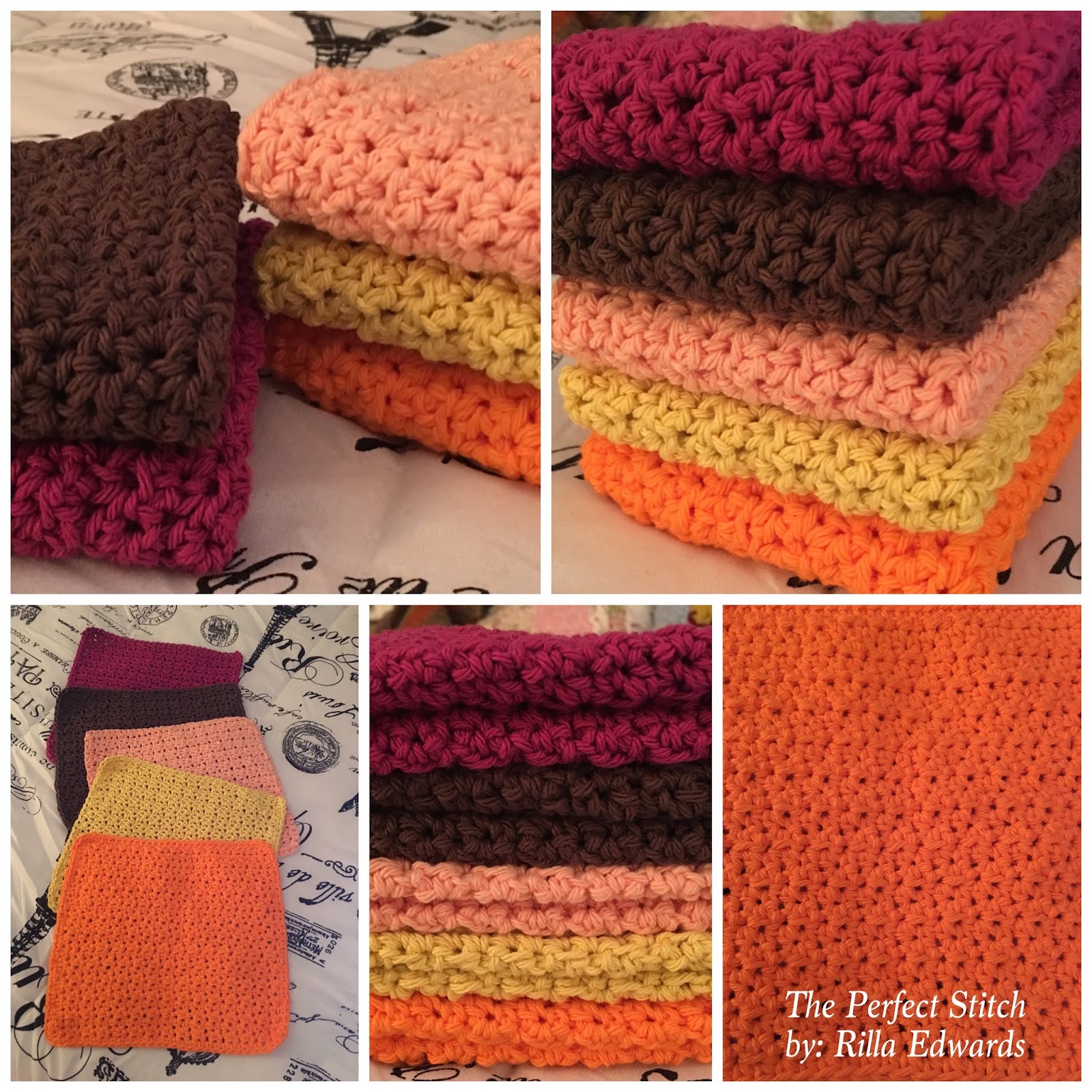 The Perfect Stitch...: Colorful Fall Washcloths