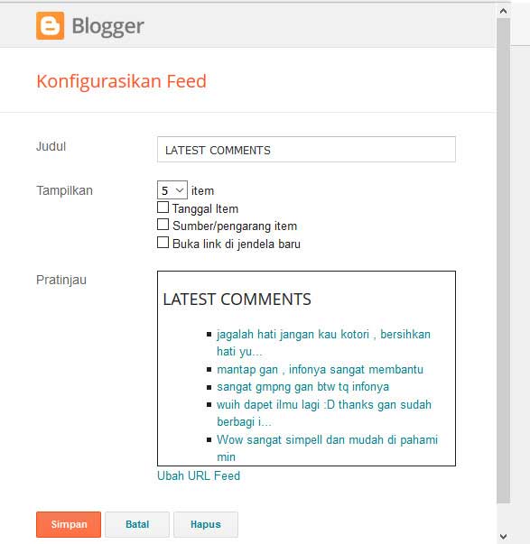 Cara Menampilkan Komentar [Last Comment] Pada Blog - Cariduit-dot