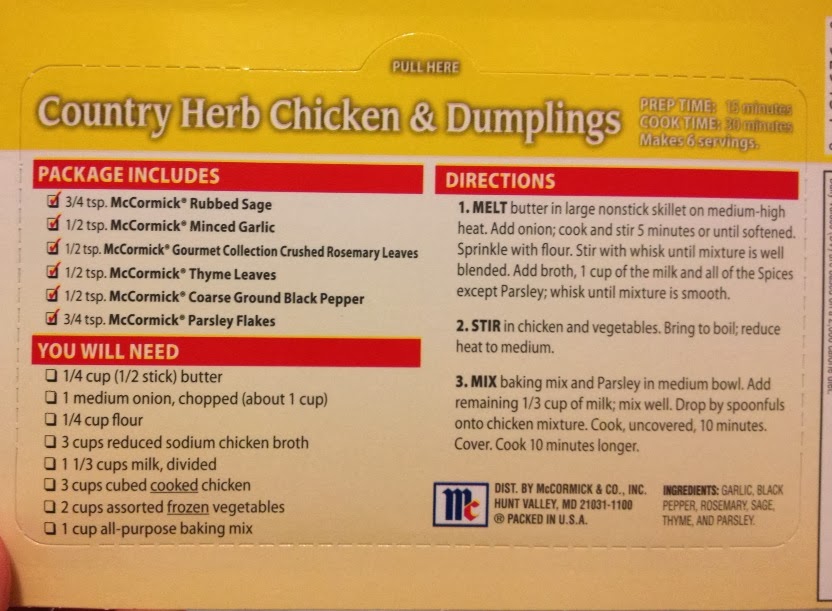 ALSO's Cakes, Pastries and More: Chicken and dumplings, McCormick ...