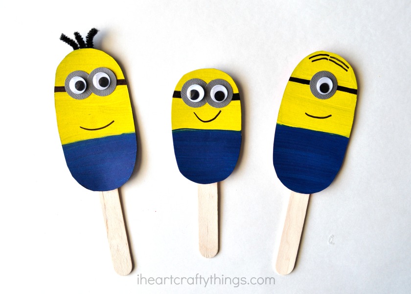 Find The 7th MInion And Make DIY Minion Stick Puppets - I Heart Crafty ...